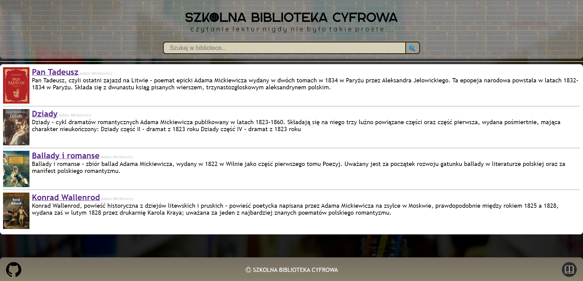 Szkolna Biblioteka Cyfrowa · GitHub