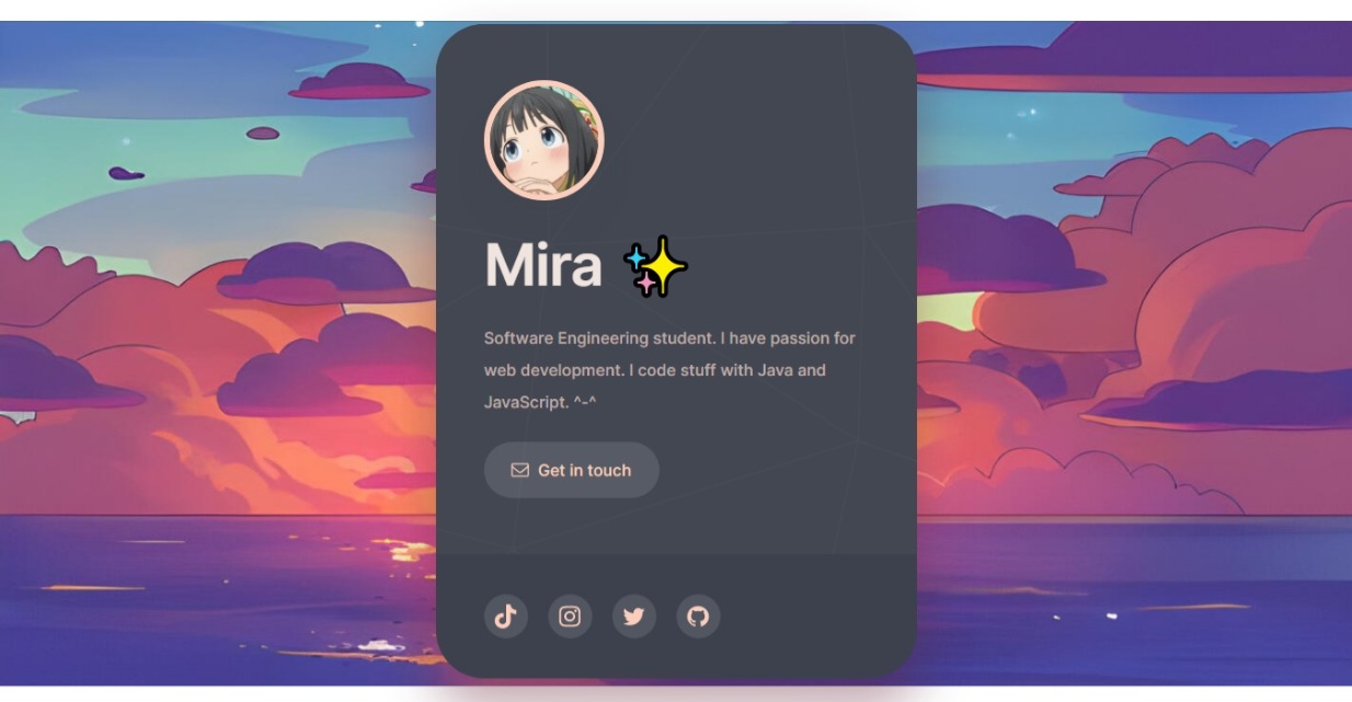 GitHub - MiraBellierr/profile-card: This is a simple single page ... GitHub - MiraBellierr/profile-card: This is a simple single page ...