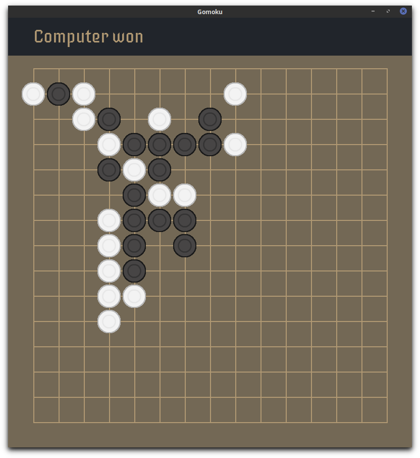 GitHub - pmasior/gomoku-with-computer: Logic puzzle Gomoku between player and computer