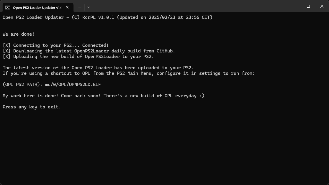 PS2 - [Windows] Open PS2 Loader Updater - Open PS2 Loader Updater v1.0. ...