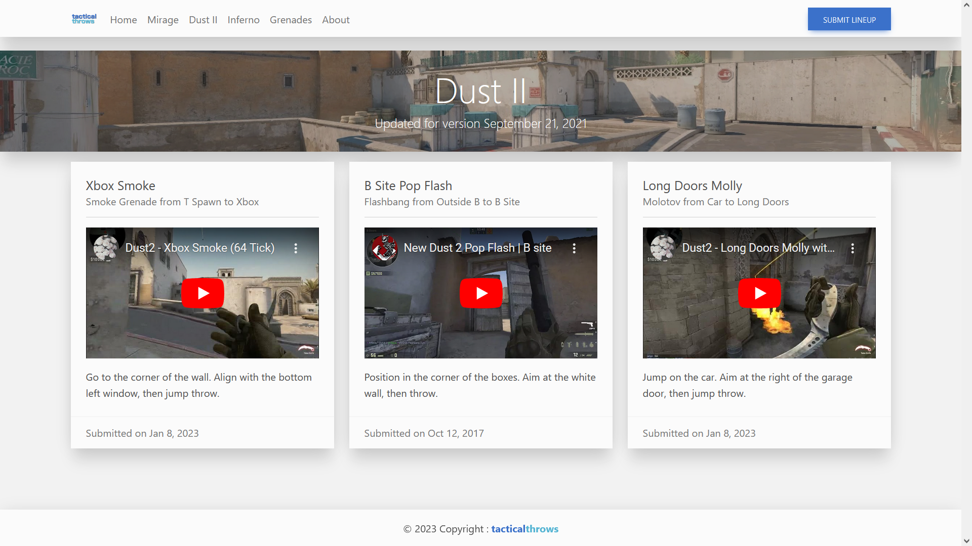 GitHub - athirazizi/tactical-throws: A React website for CS:GO grenade lineups.