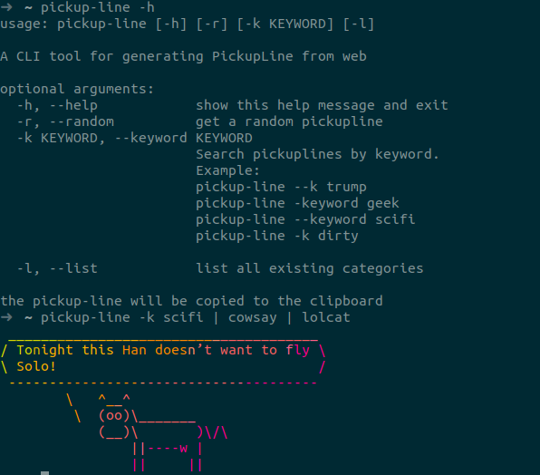 GitHub - prdpx7/Pickup-line: :heart_eyes: get pickup-lines on your terminal