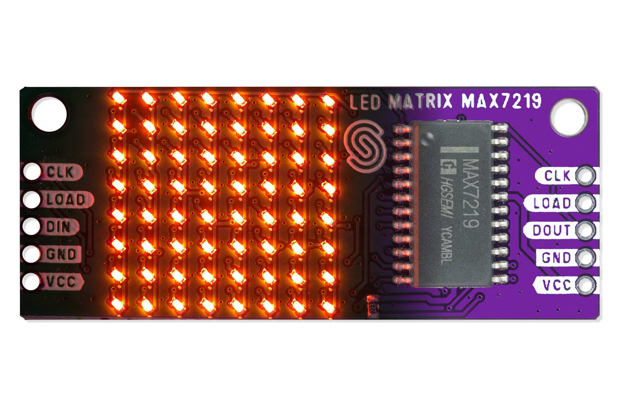 GitHub - SolderedElectronics/8x8-LED-matrix-Orange-MAX7219-board ...