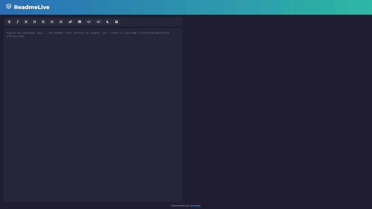 GitHub - opswesley/ReadmeLive: A modern web-based Markdown editor with ...