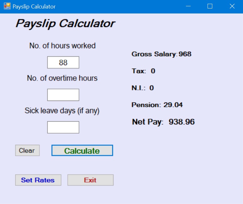 GitHub - RaduVantu/PayslipCalculator-Winforms: A simple payslip calculator based on UK taxes ...