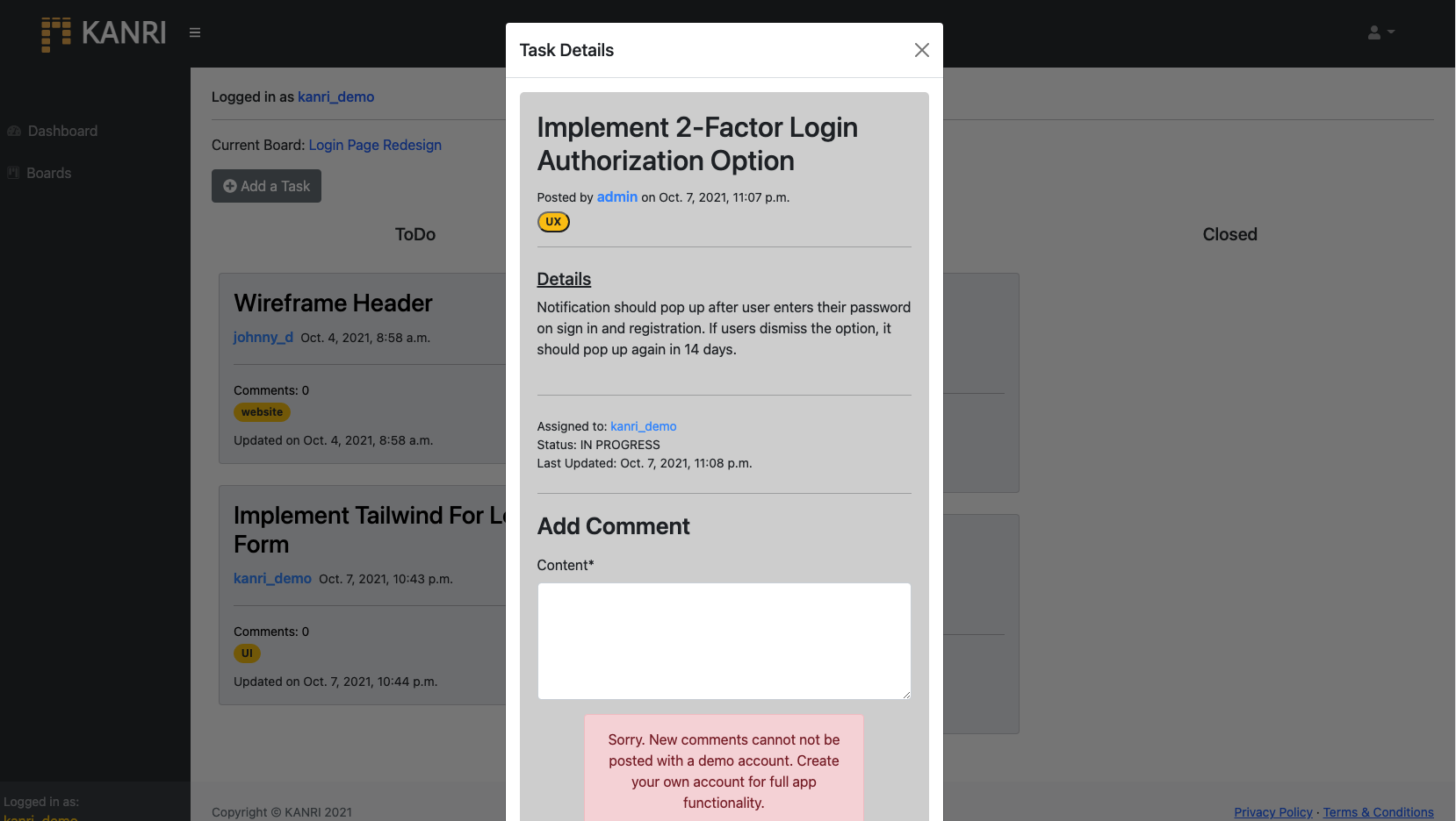 GitHub - willjw3/kanri-django: Prototype for Kanri, a project management web app.