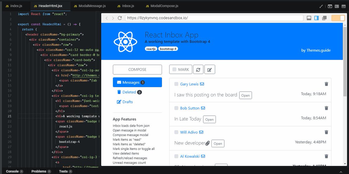 GitHub - ThemesGuide/react-bootstrap-4-inbox: React + Bootstrap 4 ... GitHub - ThemesGuide/react-bootstrap-4-inbox: React + Bootstrap 4 ...