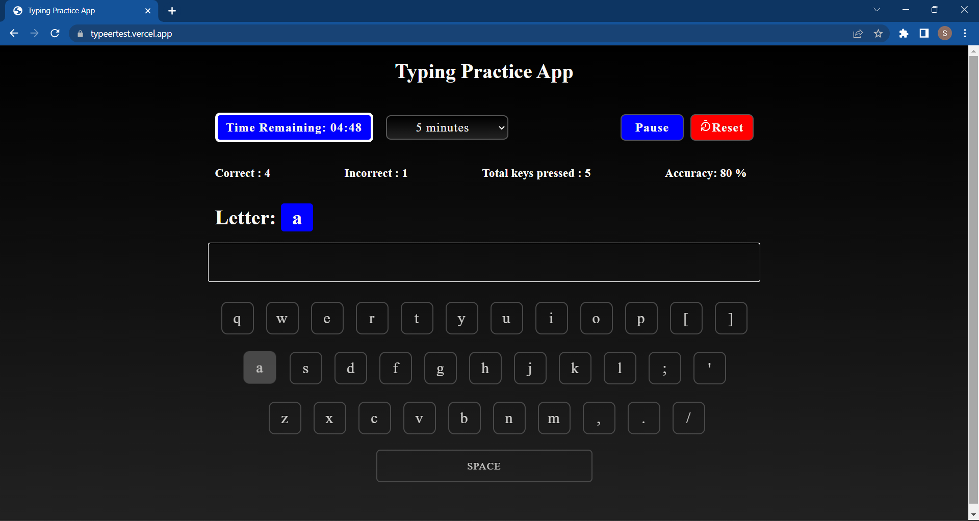 GitHub - souravpl8092/Typing-Practice-App: This is a Typing Test ...
