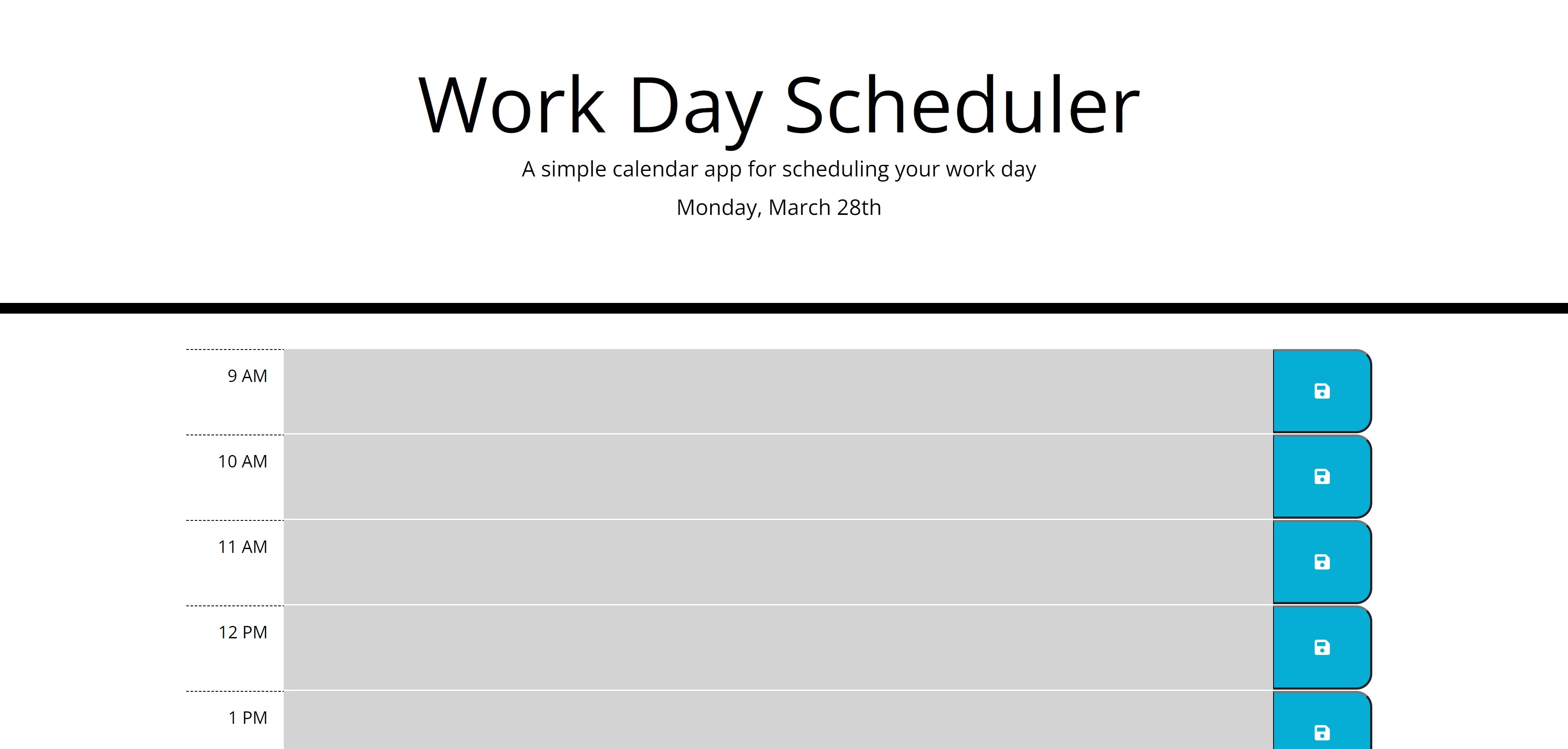 GitHub - MichaelAuricht/Work-Day-Planner: A simple Javascript app to ...