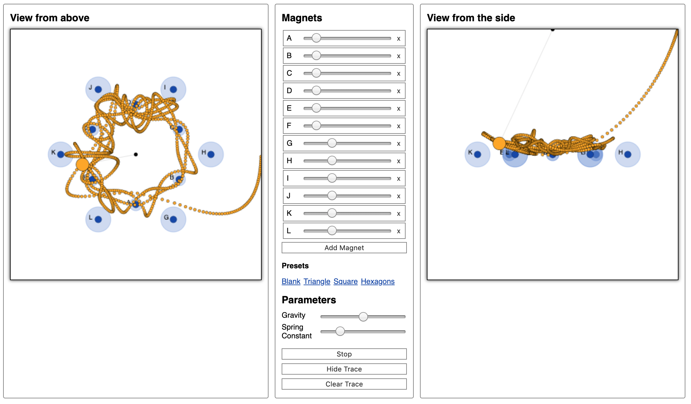 GitHub - codebox/magnetic-pendulum: An interactive simulation of a Magnetic Pendulum