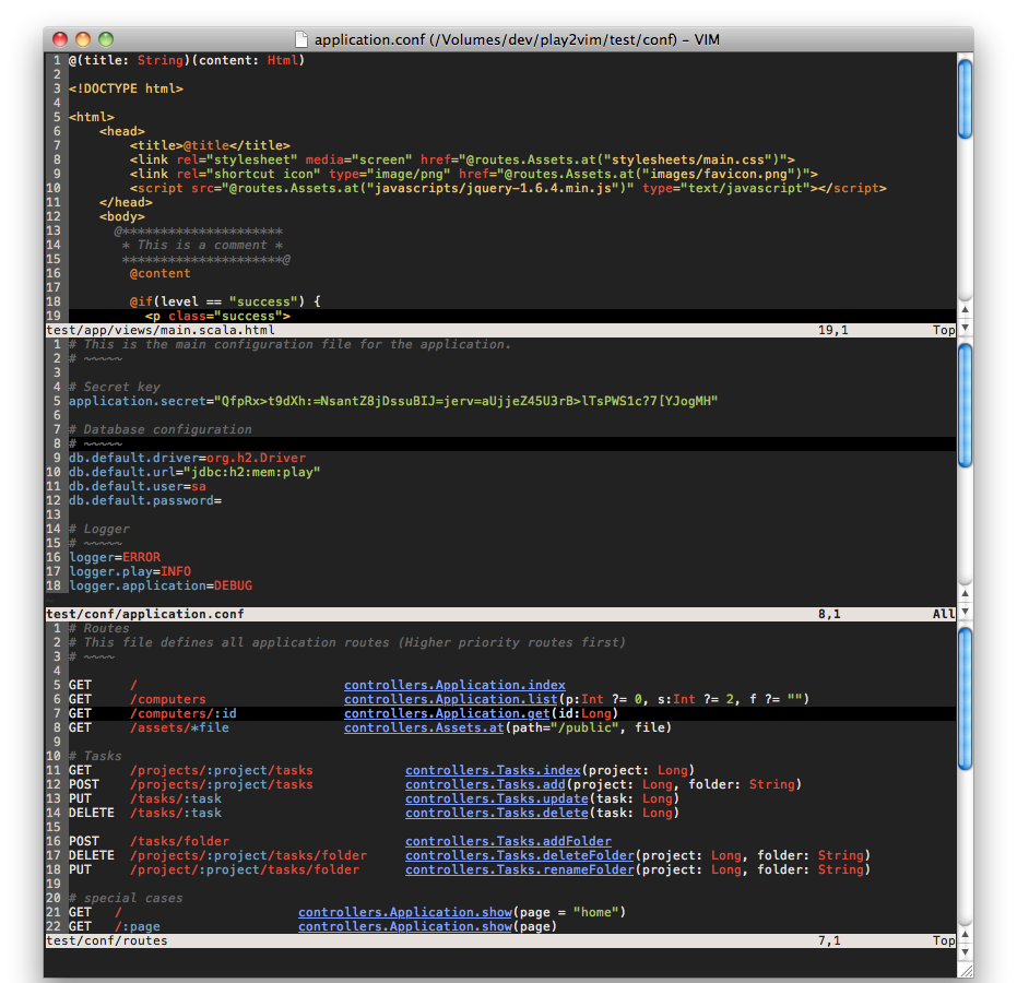 GitHub - gre/play2vim: Play framework vim plugin
