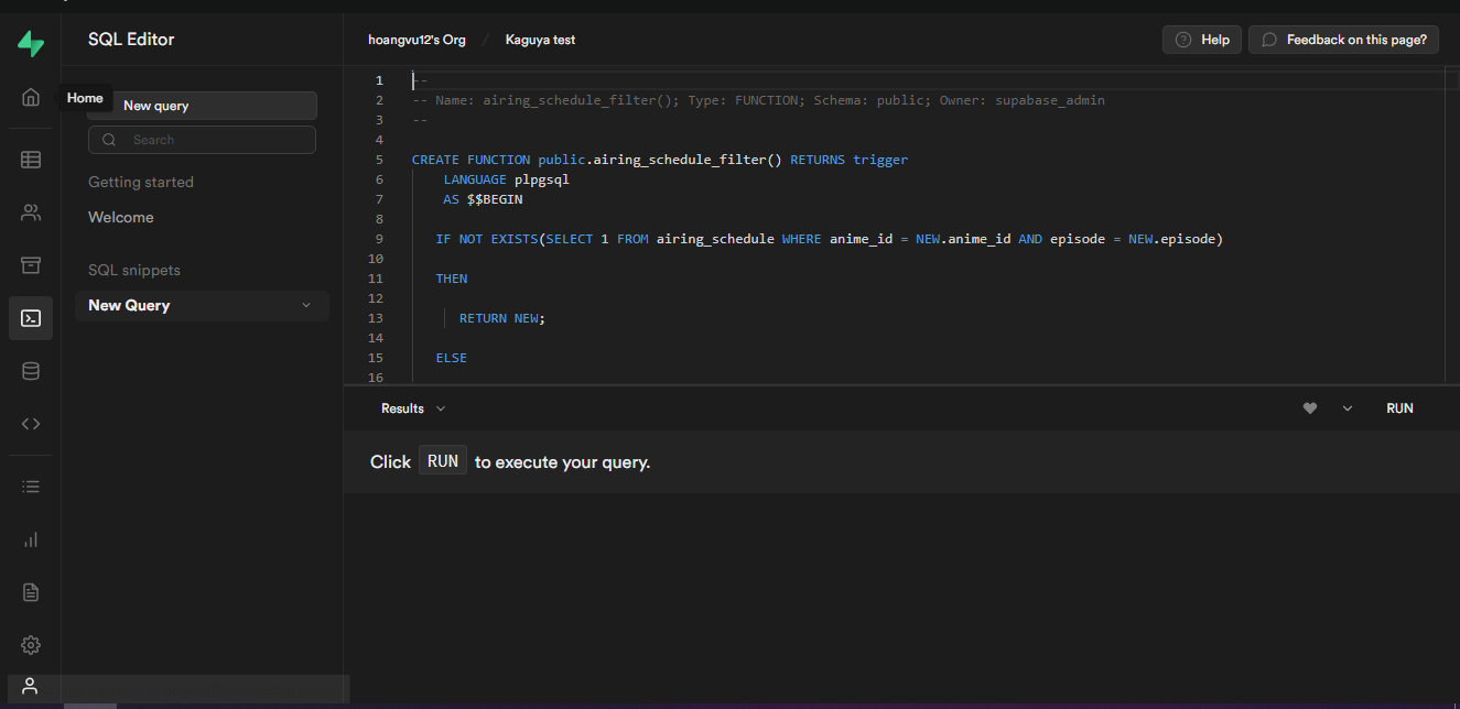 GitHub - hoangvu12/kaguya-database: Kaguya database (supabase) setup instruction.