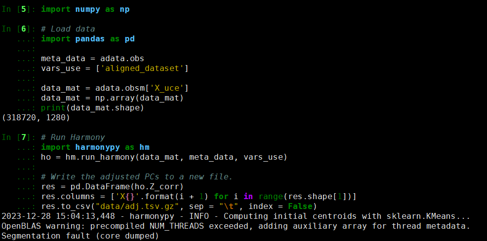 Error in running large dataset · Issue #32 · slowkow/harmonypy · GitHub