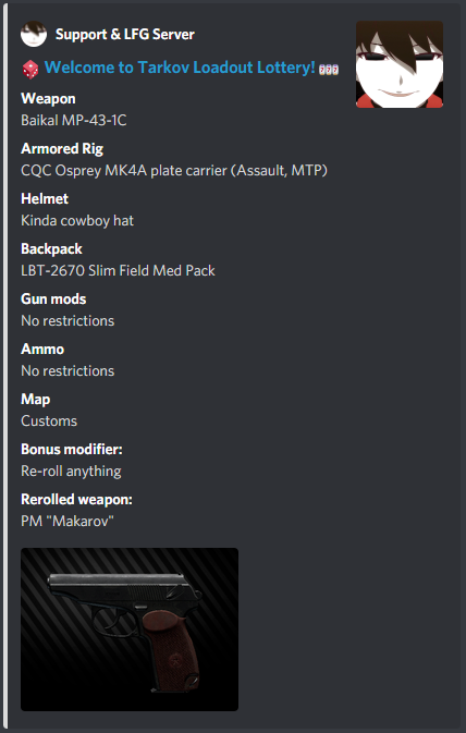 GitHub - arthur-granger/GOT_LoadoutLotteryBot: Ghosts of Tabor Discord bot for generating a ...