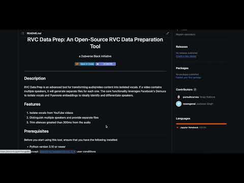 GitHub - dubverse-ai/rvc-data-prep: extract and isolate vocals from ...