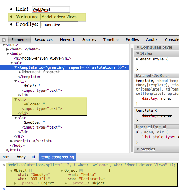 GitHub - toolkitchen/mdv: Model Driven Views Polyfill