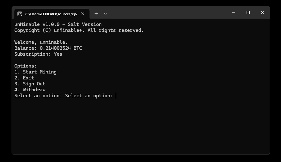 GitHub - unminable/terminal: unMinable is a console application that ...
