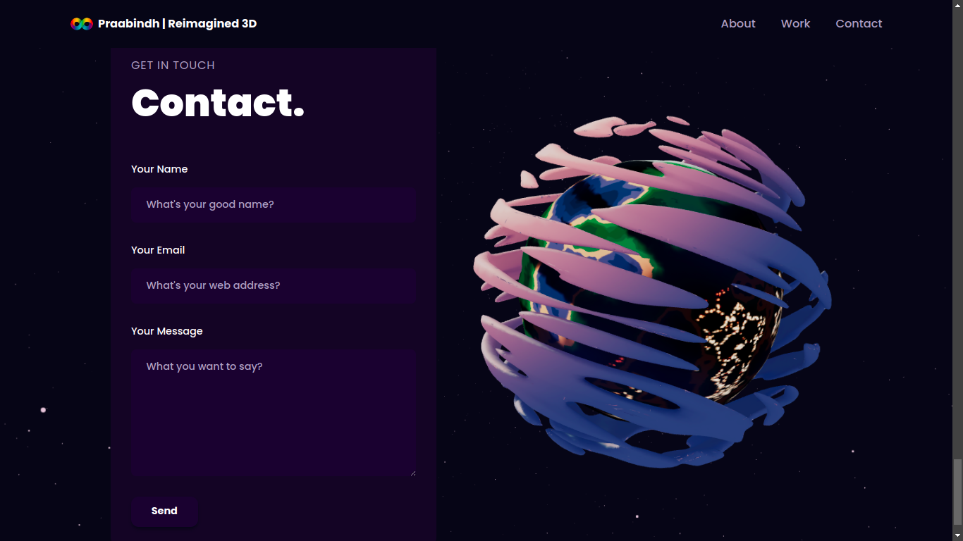GitHub - praabindhp/Reimagined-3D: Praabindh's Portfolio Created And Render With ThreeJS