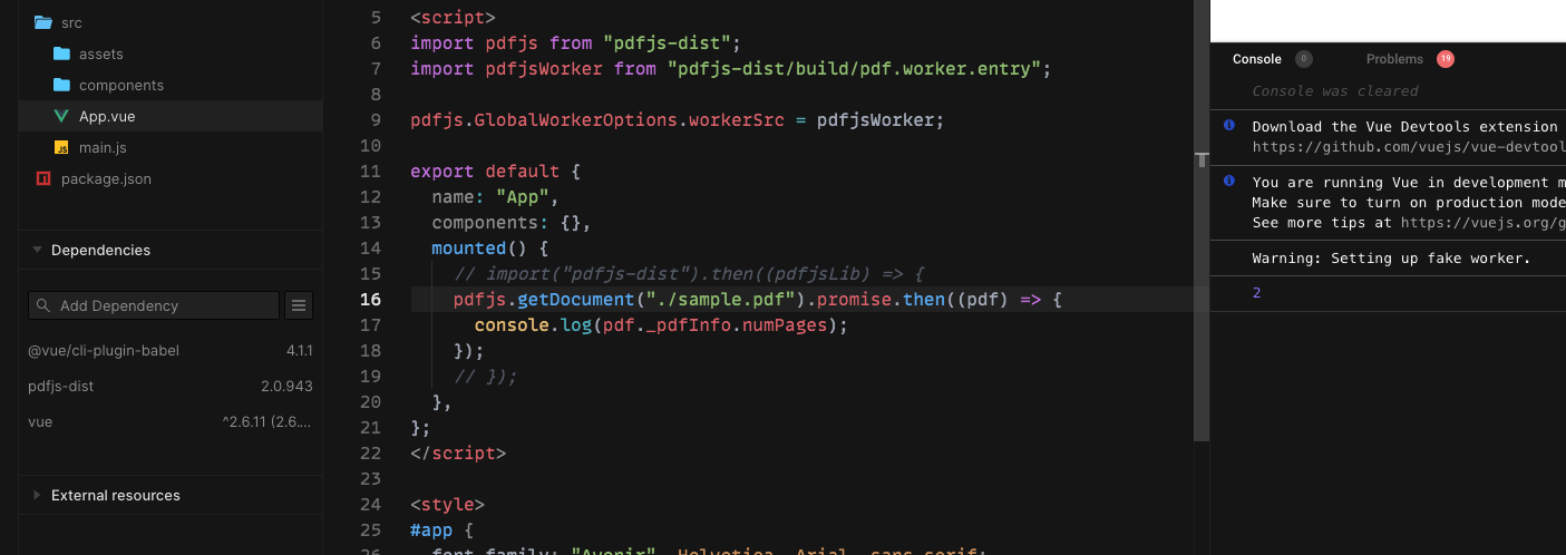 Get error getDocument of undefined and GlobalWorkerOptions of undefined when use Pdf.js v2.6 ...