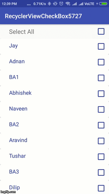 GitHub - jay5727/RecyclerViewCheckBox5727: CheckBox state maintained while scrolling items in ...
